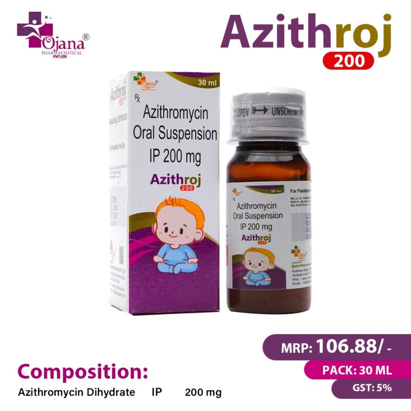 Azithroj-200 Suspension | Azithromycin Pediatric Antibiotic